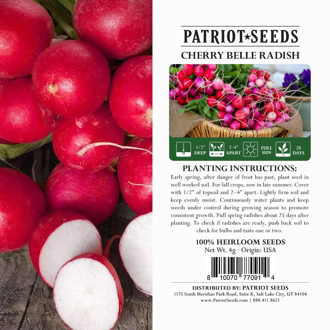 Patriot Seeds Heirloom Cherry Belle Radish Seeds (4g)